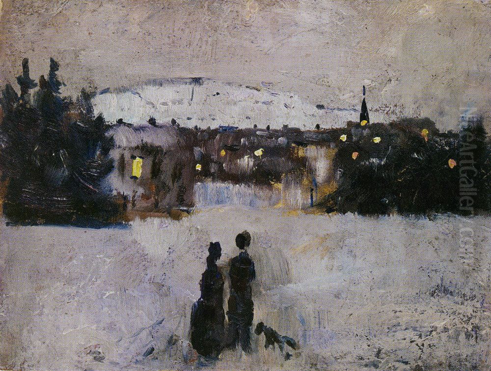 View of the City on a Winter's Day reproduction by Edvard Munch for ...