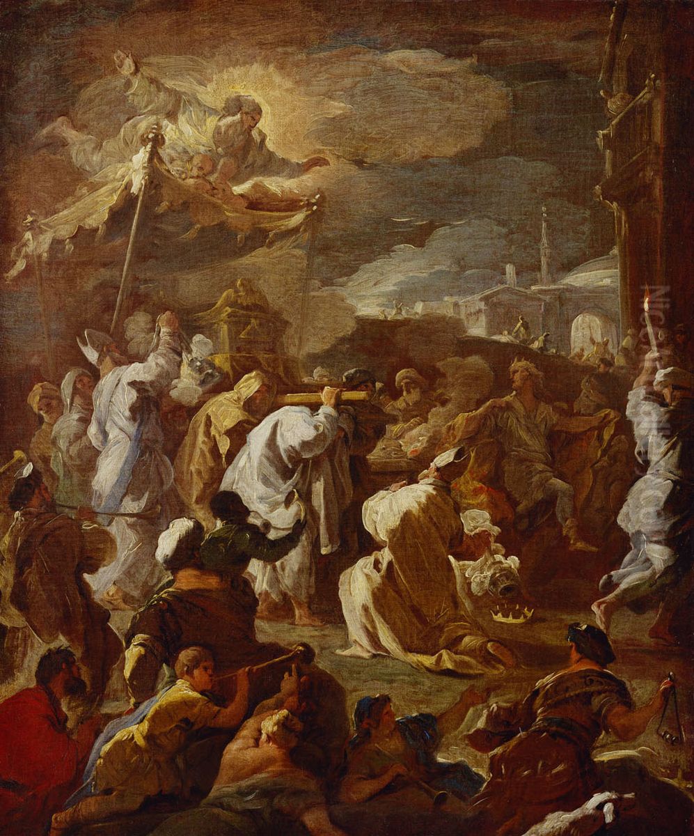 Uberfuhrung der Bundeslade durch David reproduction by Luca Giordano ...