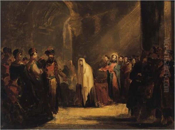 The Widows Mite oil painting reproduction by William Giles ...