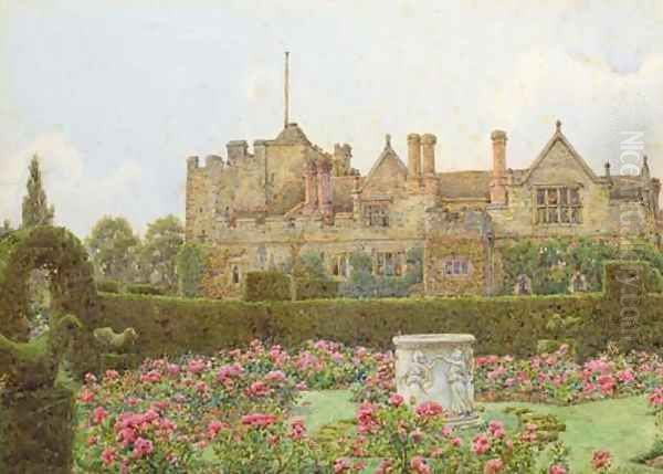 Hever Castle from the rose garden oil painting reproduction by Ernest ...