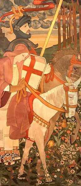 St. George, The Red Cross Knight Riding With Una, 1907 oil painting ...