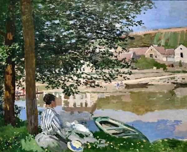 On the Bank of Seine Bennecourt oil painting reproduction by Claude ...