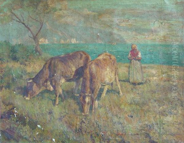Escena De Costa Napolitana oil painting reproduction by Alceste ...