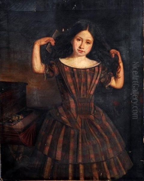 Scottish Portrait Of A Young Girl oil painting reproduction by Hugh ...