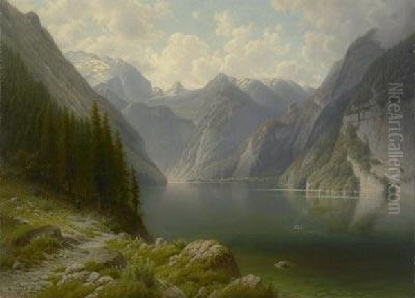 Blick Uber Den Konigssee Mit St. Bartholoma oil painting reproduction ...