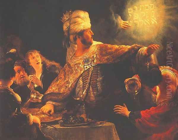 Belshazzar's Feast oil painting reproduction by Harmenszoon van Rijn ...