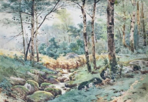 Le Ruisseau A L'oree De Bois oil painting reproduction by Auguste ...