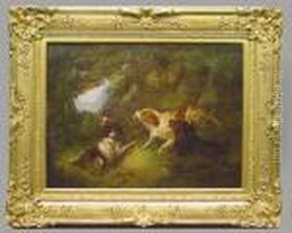 Spaniels Flushing Pheasant oil painting reproduction by George Armfield ...