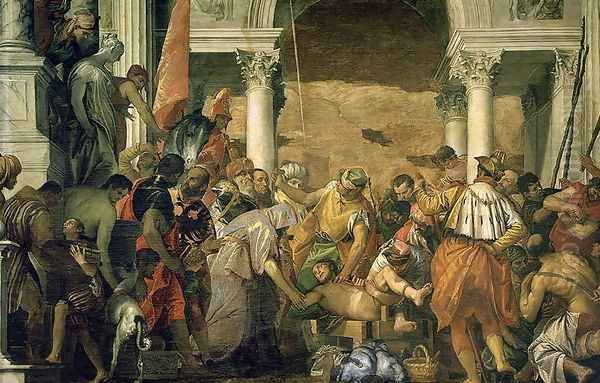 Martyrdom of St. Sebastian, 1565 oil painting reproduction by Paolo ...
