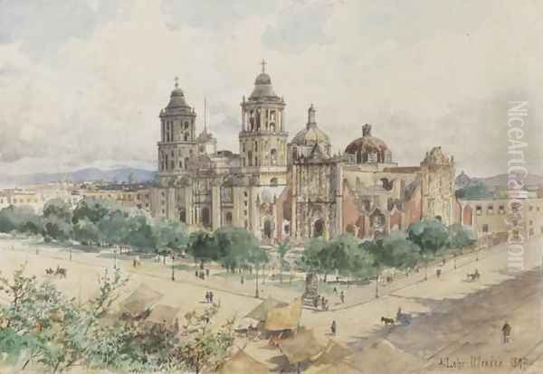 La Catedral de Mexico oil painting reproduction by August Lohr ...