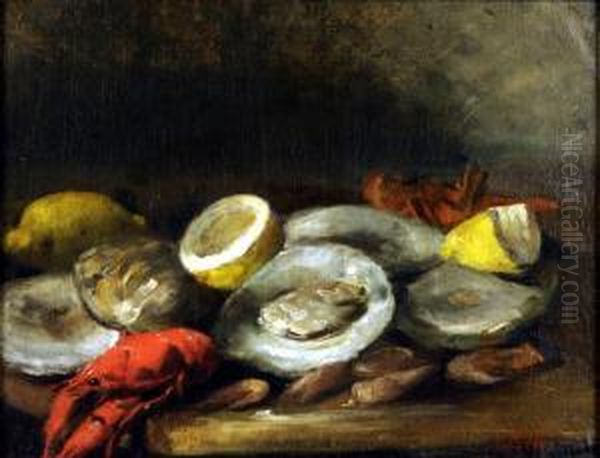 Nature Morte Aux Crustaces oil painting reproduction by Hubert Bellis ...