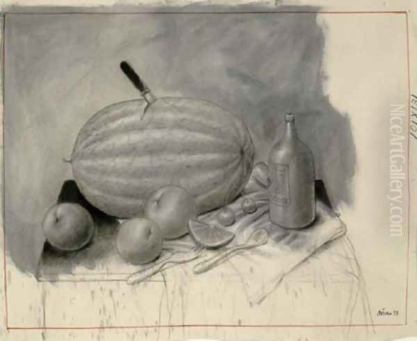 Still Life With Watermelon oil painting reproduction by Fernando Botero ...