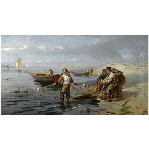 Fishermen On The Tweed oil painting reproduction by Robert Thorburn ...