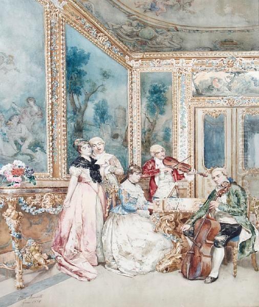 The Recital oil painting reproduction by Ettore Simonetti ...
