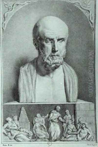 Portrait of Hippocrates oil painting reproduction by Langlume ...