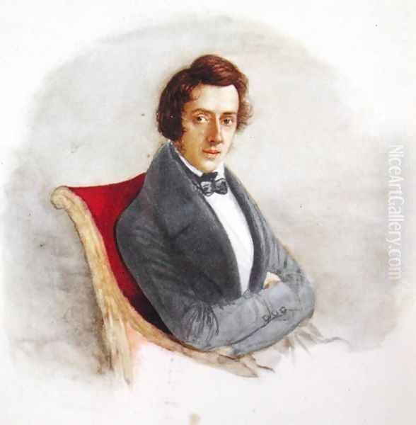 Portrait of Frederic Chopin (1810-49) oil painting reproduction by ...