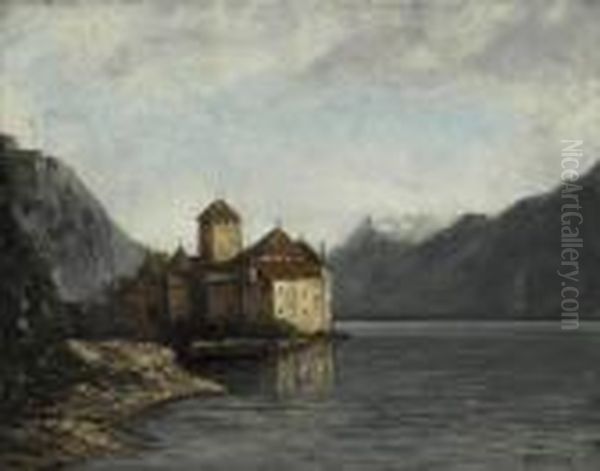 Chateau De Chillon. oil painting reproduction by Gustave Courbet ...