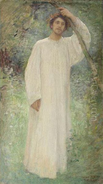 Meditation oil painting reproduction by Louis-Joseph-Raphael Collin ...