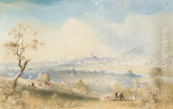Towards Melbourne oil painting reproduction by Henry Burn ...