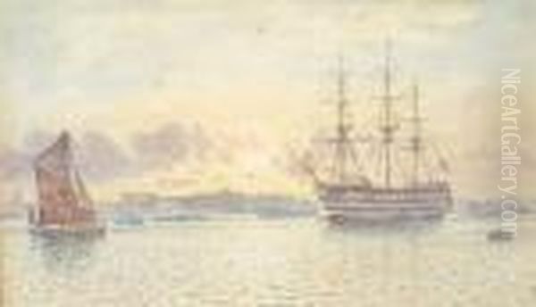 Hms Victory At Gosport oil painting reproduction by Martin Snape ...