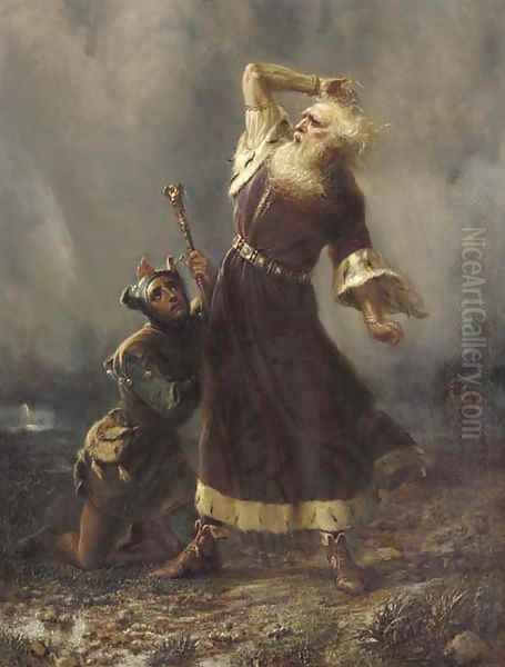 King Lear and the fool oil painting reproduction by William Holmes ...