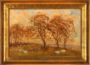 Danish Evening Landscape From Borup oil painting reproduction by ...