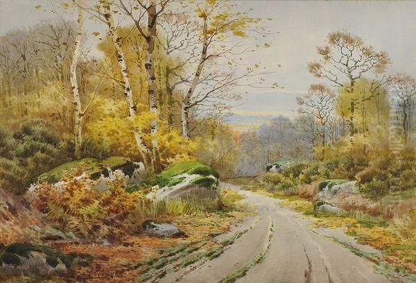 Chemin En Foret oil painting reproduction by Auguste Allonge ...