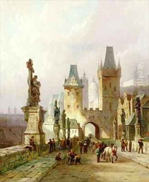 Charles Bridge, Prague oil painting reproduction by Pieter Cornelis ...