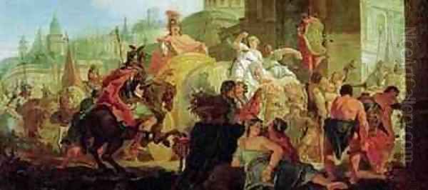 The Entrance of Alexander the Great 356-323 BC into Babylon oil ...