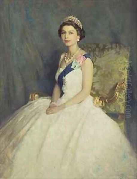 Queen Elizabeth II oil painting reproduction by Denis Quinton Fildes ...
