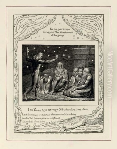 Llustrations Of The Book Of Job oil painting reproduction by William ...