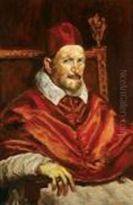 Portrait Of Pope Innocent X oil painting reproduction by Diego ...