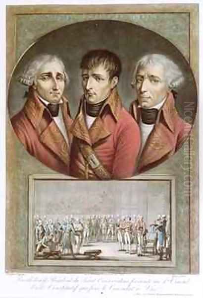 Portrait of the Three Consuls of the Republic and Barthelemy Presenting ...