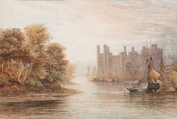 Caernarfon Castle, Wales oil painting reproduction by James Orrock ...