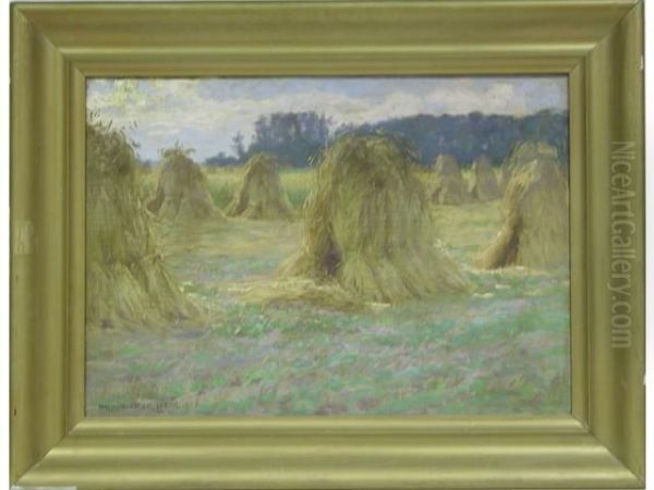 Meules De Foin oil painting reproduction by Hans Josef Becker-Leber ...