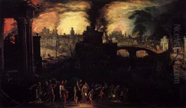 City Of Troy Burning