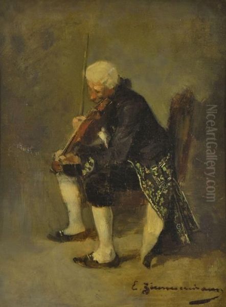 Geiger oil painting reproduction by Ernst Karl Georg Zimmermann ...