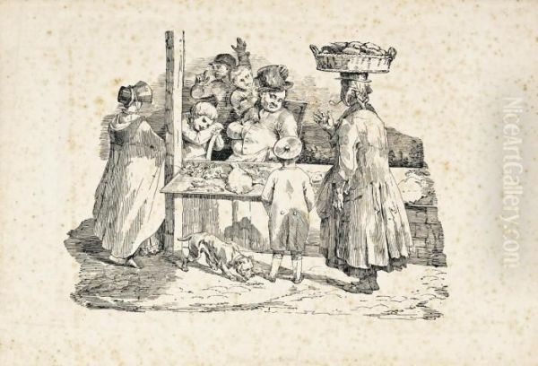 Le Marchand De Poisson Endormi oil painting reproduction by Theodore ...