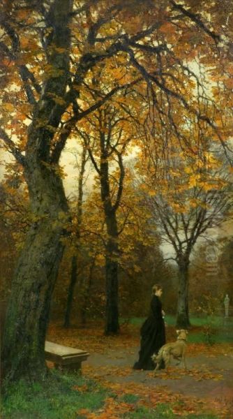 A Young Widow oil painting reproduction by Carl Heinrich Hoff ...