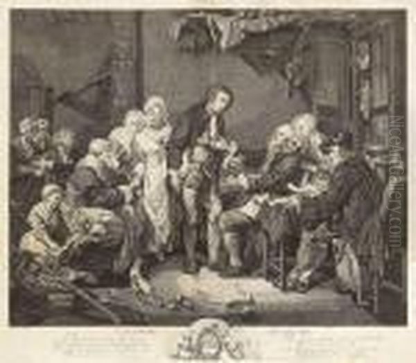 L'accordee De Village oil painting reproduction by Jean Baptiste Greuze ...