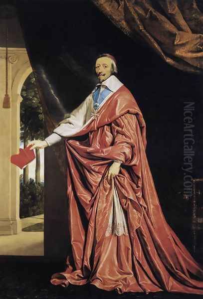 Cardinal Richelieu c. 1637 oil painting reproduction by Philippe de ...