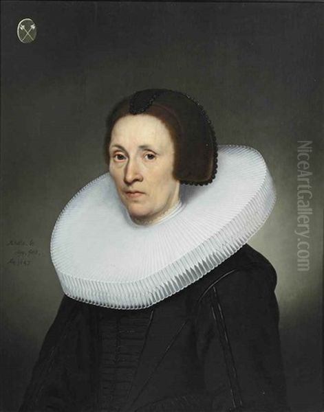 Portrait Of A Lady With Cartwheel Ruff, Dutch Golden Age,