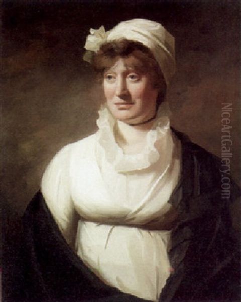 Portrait Of Miss Anne Pringle In A White Dress And Black Cloak oil ...