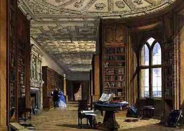 The Library at Windsor Castle oil painting reproduction by Joseph Nash ...