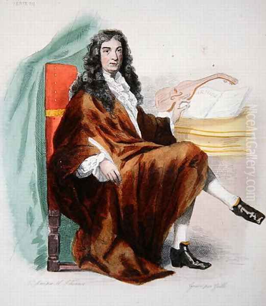Jean Baptiste Lully 1632-87 oil painting reproduction by Tony Johannot ...
