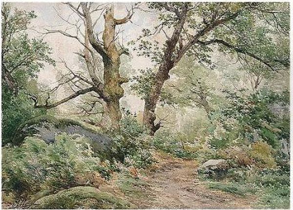 La Foret oil painting reproduction by Auguste Allonge - NiceArtGallery.com