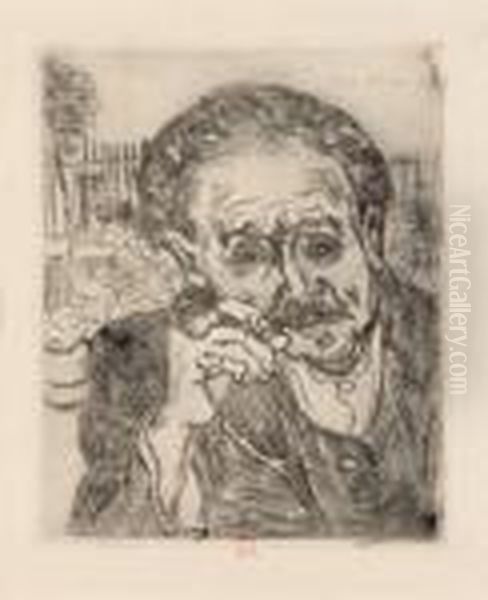 Portrait Paul Gachet oil painting reproduction by Vincent Van Gogh ...