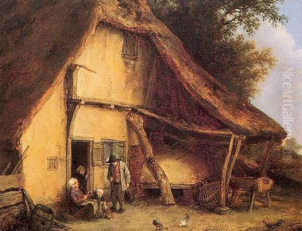 A Peasant Family Outside a Cottage 1668 oil painting reproduction by ...