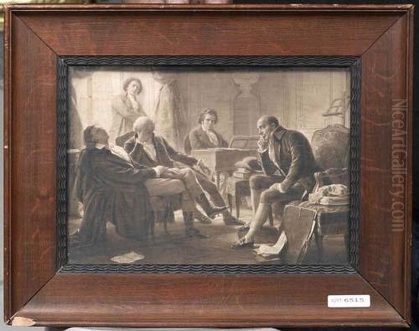 Beethoven Am Klavier. oil painting reproduction by Albert Graefle ...