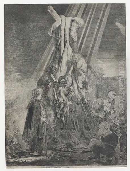 Die Grosse Kreuzabnahme. oil painting reproduction by Rembrandt Van Rijn - NiceArtGallery.com